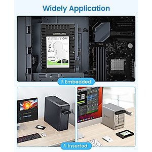 [5Packs] ORICO 2.5 SSD SATA to 3.5 Hard Drive Adapter Internal Drive Bay Converter Mounting Bracket Caddy Tray for 7 / 9.5 / 12.5mm 2.5 inch HDD / SSD with SATA III Interface(1125SS-5)