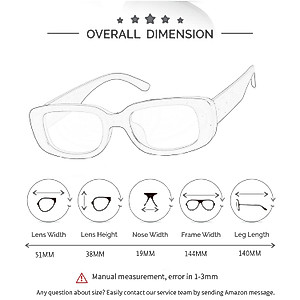 Kursan Small Rectangle Sunglasses for Women Men Square Frame Sun Glasses – 100% UV400 Protection (Black/Black, 52)