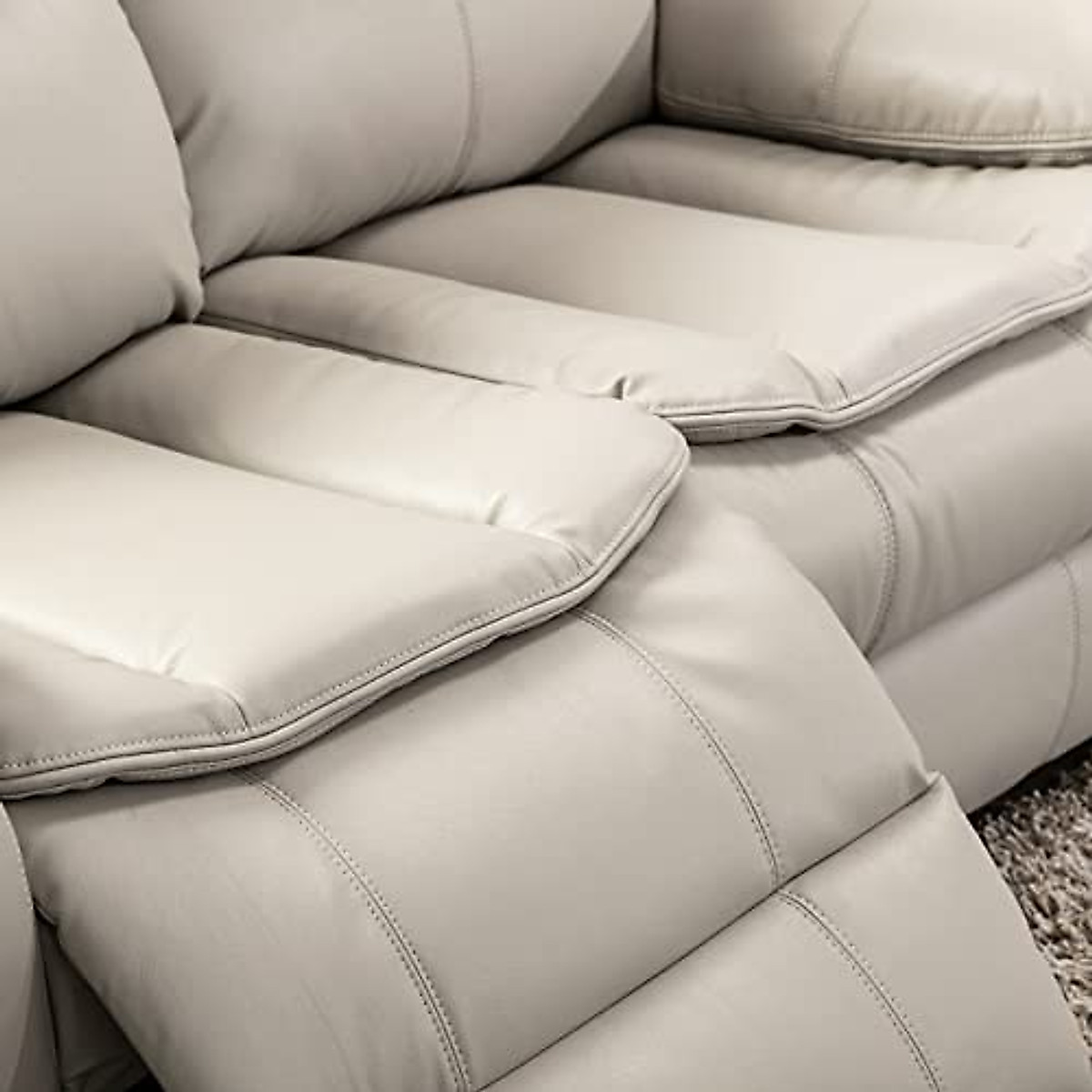 Familymill Breathable Leather Manual Reclining Loveseat for Living Room