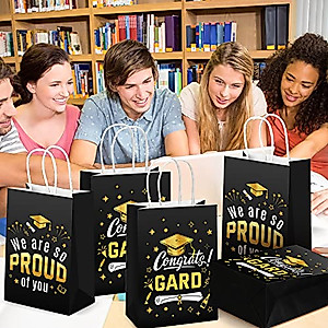 50 Pcs Graduation Gift Bag 2023 Graduation Party Gift Bag with Handles 5.9x2.8x7.5 in Congrats Grad Bag Bulk Graduation Party Favor Gift Wrapping Bag Candy Treat Paper Goody Bag for Graduation Supply