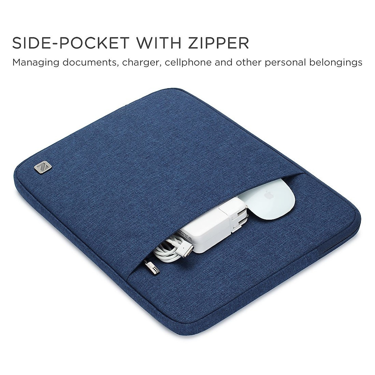 NIDOO 13.3 Inch Laptop Sleeve Case Water Resistant Protective Cover Notebook Bag Compatible with Surface Book 3 / ThinkPad P14s E14 T14 / ThinkPad X1 Carbon Yoga /14" Pavilion 14 / ASUS ROG G14,Blue