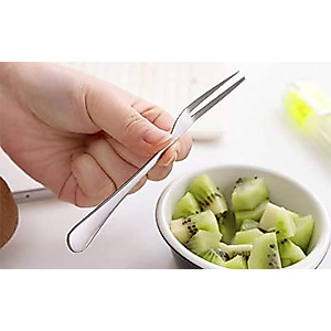 Crab Stainless Steel Forks,Escargot Forks 2 Prong Tasting Appetizer Forks Portable Cocktail Salad Fruit Forks for Party Travel,Set of 10, 5 Inches (10 Pcs)