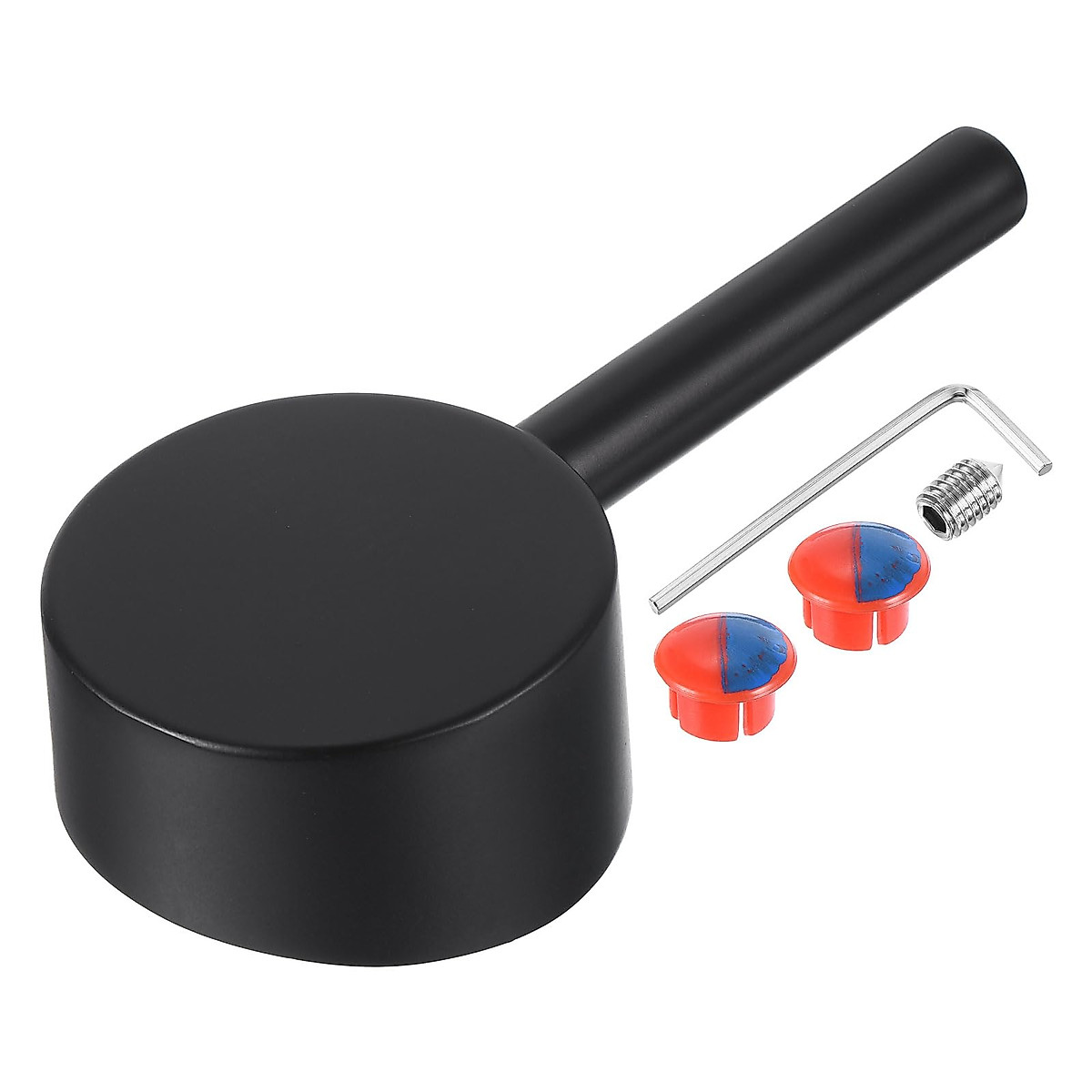 uxcell Single Lever Faucet Handle for 40mm Cartridge, Zinc Alloy Faucet Handle Replacement for Kitchen Bathroom Shower, 4.3"x1.8", Black