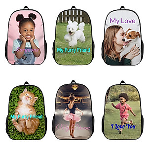 Zifoca Custom Laptop Backpack, Customized Backpacks With Photos, Personalized Travel Backpacks Bookbag Gifts For Women Men 17IN