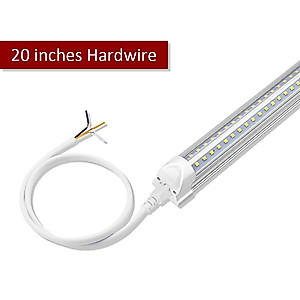 Kihung (12-Pack) 8FT LED Shop Light Fixture, 75W, 9750LM, 6000K, 96'' T8 Tube Light, 8 Foot Linkable LED Bulbs for Garage, Warehouse, V Shape, 8’ LED Strip, Clear Lens, Hardwired Installation