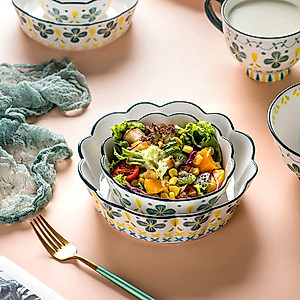 Plate and Bowl Set Kitchen Tableware Set,Ceramics Dinner Sets, 33 Pieces Four Leaf Clover Pattern Cereal Bowl and Steak Plate Set | Porcelain Dinnerware Set for Wedding Housewarming Gifts