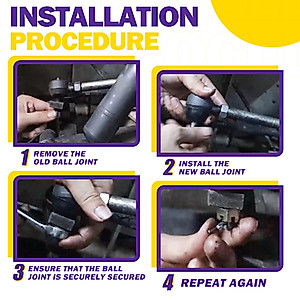 HOWBOW Club Car Ds Tie Rod End, 3PCS Ball Joint Kit Golf Cart Parts On Driver and Passenger Side Fits 1976-2008 Club Car Ds Gas & Electric OEM Part # 7539 7540