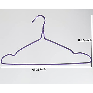 Decohomeforu 10 Pack Purple Wire Clothes Hangers, Heavy Duty Durable Coat Hangers, Lightweight Slim Space Saving Laundry Hangers, Non Slip Wardrobe Clothing Hangers, Suit Shirt Dress Trouser Hangers