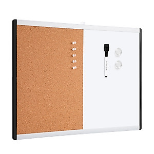 Amazon Basics Magnetic Dry-Erase Board, Combo Board, Plastic/Aluminum Frame, 17" x 23"