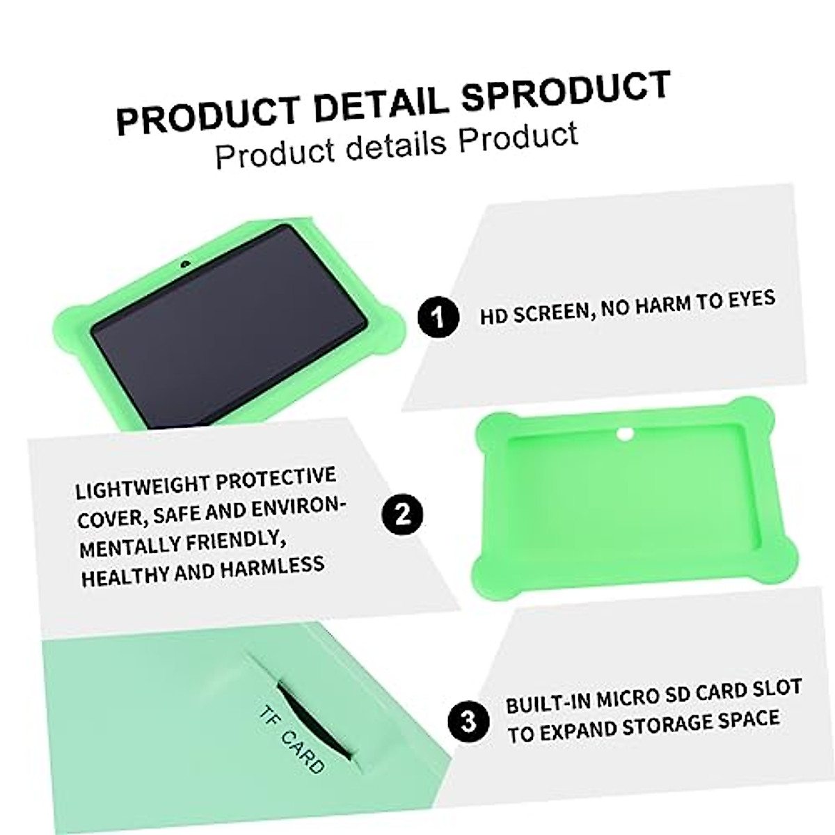 Hemobllo Inch Tablet Kids Tablet Kids pad Kids Tablet Childrens Tablet Children's Tablet Children Tablet WiFi Children's mat Computer Green Tablet