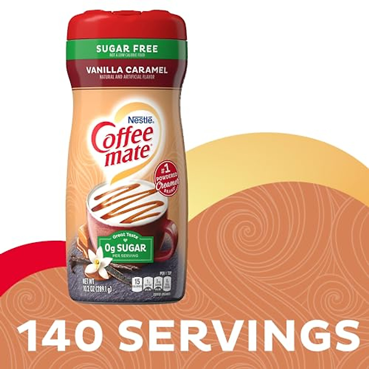 Nestle Coffee Mate Coffee Creamer Sugar Free Vanilla Caramel, Pack of 6