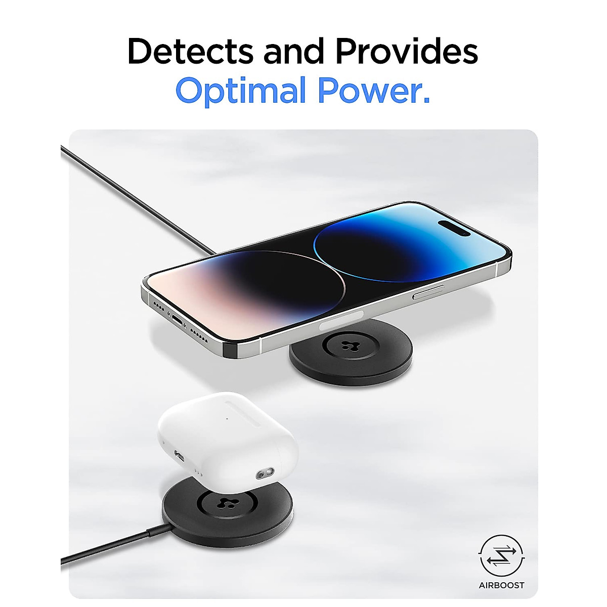 Spigen ArcField (MagFit) for MagSafe Magnetic Wireless Charger for iPhone 16 Pro Max Plus 15 14 13 Pro Max Plus Mini 12 Pro Max Fast Wireless Charging Pad