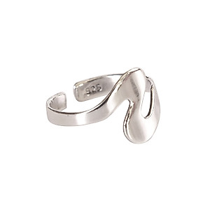 Handmade Silver Swirl Band Adjustable Toe Ring, 925 Sterling Silver, Small Dainty Open Toe, Pinky or Knuckle Rings for Women, By MiYa Jewelry Creations