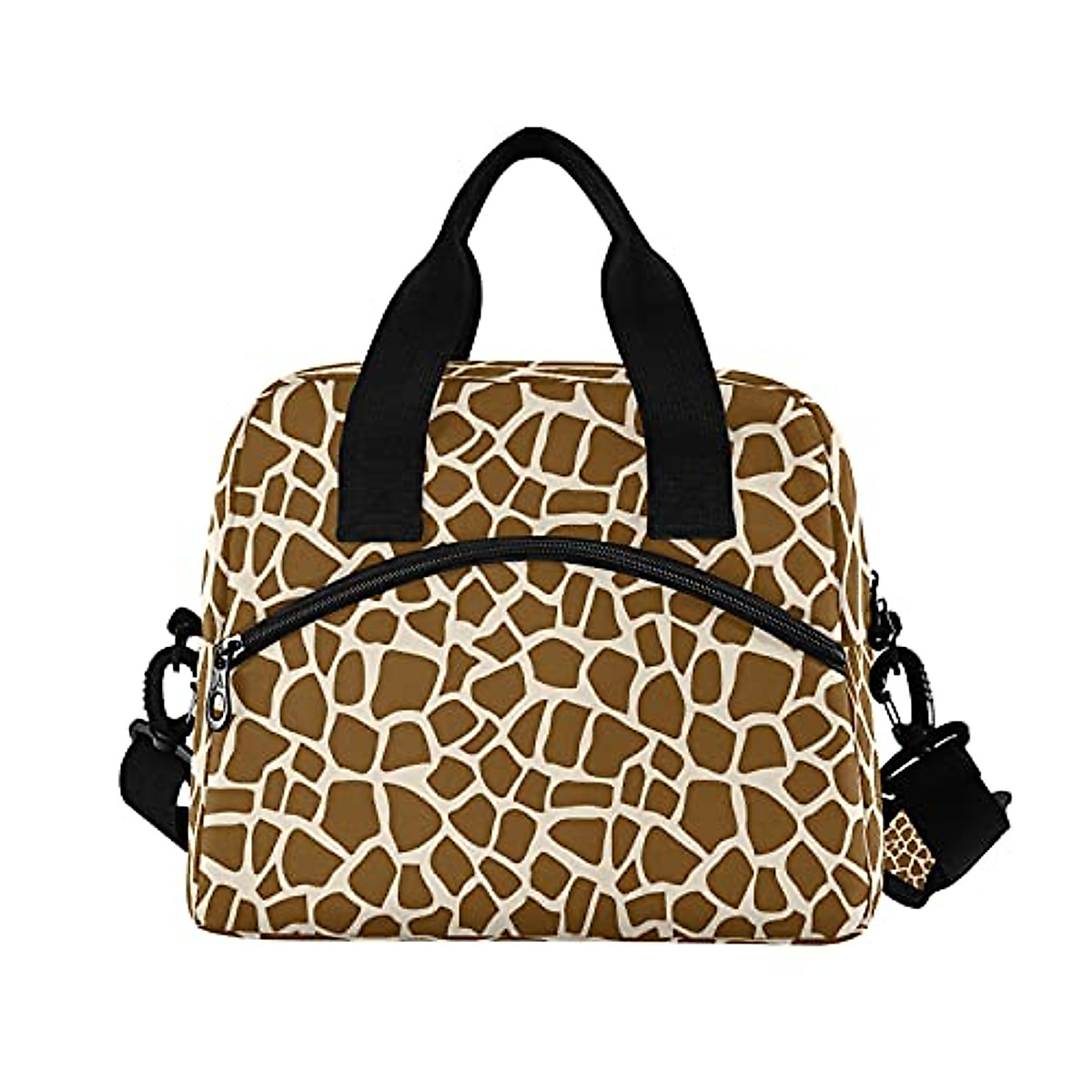 KEEPREAL Giraffe Skin Texture Print Insulated Lunch Bag with Shoulder Strap & Carry Handle, School Lunch Box for Kids, Eco-friendly Cooler Bag Tote Bag for Men,Women