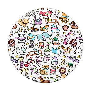 Cute Animals Doodles PopSockets PopGrip: Swappable Grip for Phones & Tablets