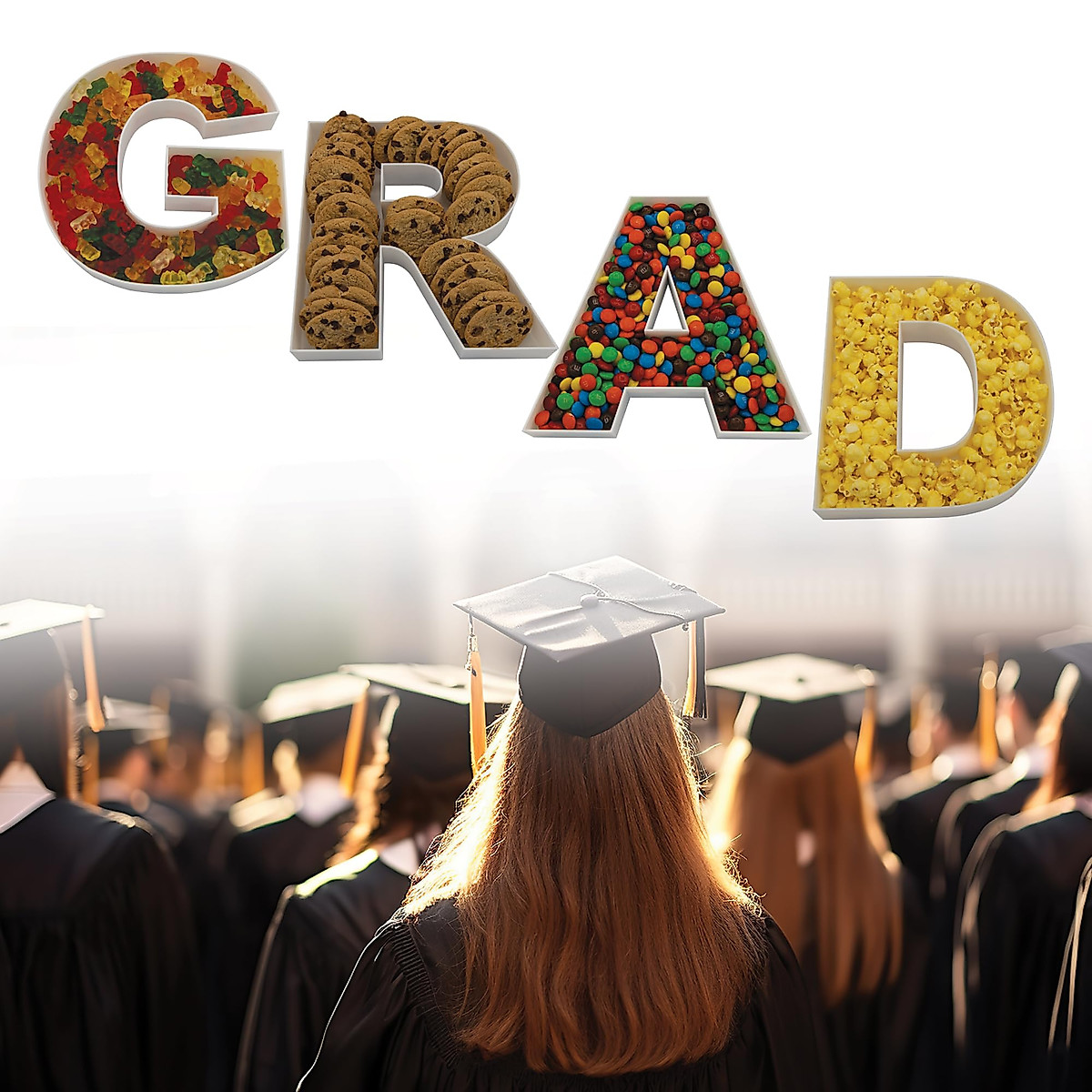 10" Reusable Plastic Box Form Tray Display for Treats, Charcuterie, Cake Pop, Candy, Charcuterie Box, Custom Charcuterie Letters Fillable - Reusable Letter Box - (White Plastic, S)