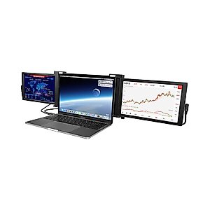 FKA Portable Monitor for Laptop, Portable Screen, Dual or Triple Screen 13.3''1080P IPS USB-A/Type-C/HDMI Monitor Extender, Compatible with 14.5''-16''Laptop, Splint is Retractable, Stretch Bracket Be