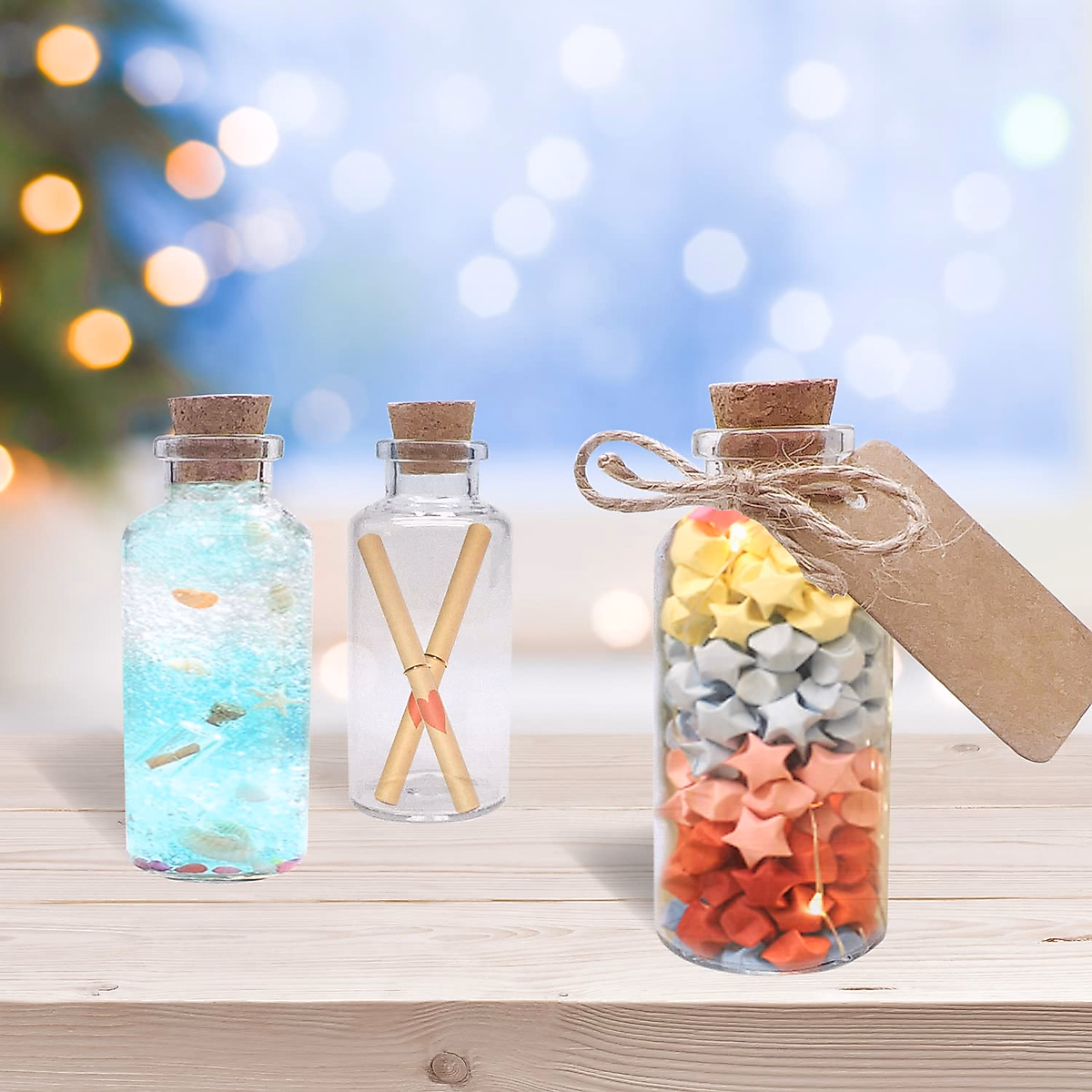 80 Pieces 20 ML Glass Bottles with Cork Stoppers Mini Small Glass Bottles, for Wedding Favors, Crafts Home Decorations