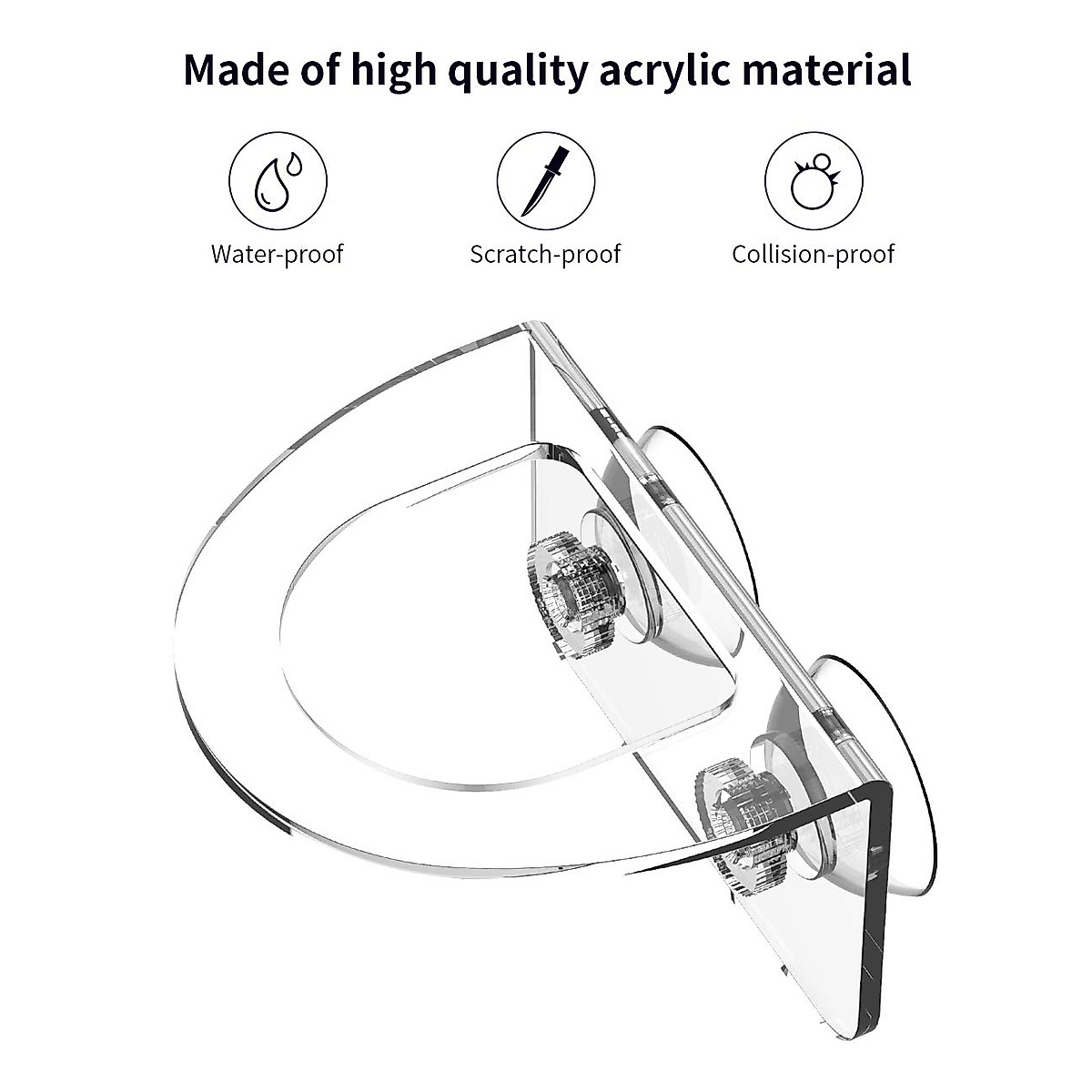 2 Pack Dish Brush Holder, Kitchen Clear Acrylic Sink Caddy Organizer, Vertical Scrub Brush Holder - Secure Suction Seals to Kitchen Sink(Clear)