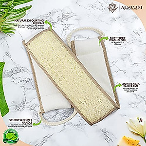 Exfoliating Natural Loofah Back Scrubber for Shower to Clean Your Back Deeply - 1 Count(1 Pack)