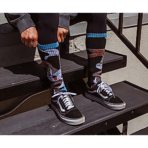 Hypnotic Socks Space Jam Unisex Athletic Crew Socks | 2 Pairs | Size 6-12,Orange