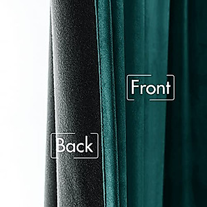 MIULEE Velvet Curtains Luxury Blackout Curtains for Bedroom Living Room Thermal Insulated Christmas Home Decor Super Soft Window Drapes Rod Pocket & Back Tab, Emerald Green, W52 x L72 inches, 2 Panels