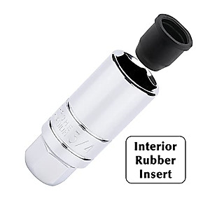 EMENTOL 5PCS 3/8" Drive Spark Plug Socket Set, CR-V, SAE and Metric, 3/8" Drive 6-Point Socket Set