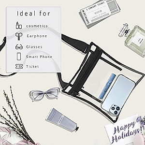 BAGAIL Clear Bag Stadium Approved Cross-Body Shoulder Messenger Bag Clear Purse with Adjustable Strap