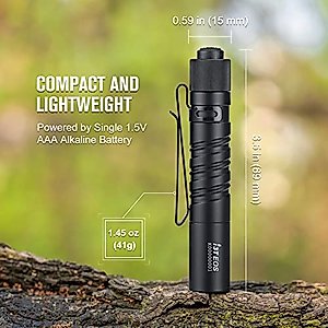 OLIGHT I3T EOS 180 Lumens Dual-Output Slim EDC Flashlight for Camping and Hiking, Tail Switch Flashlight with AAA Battery