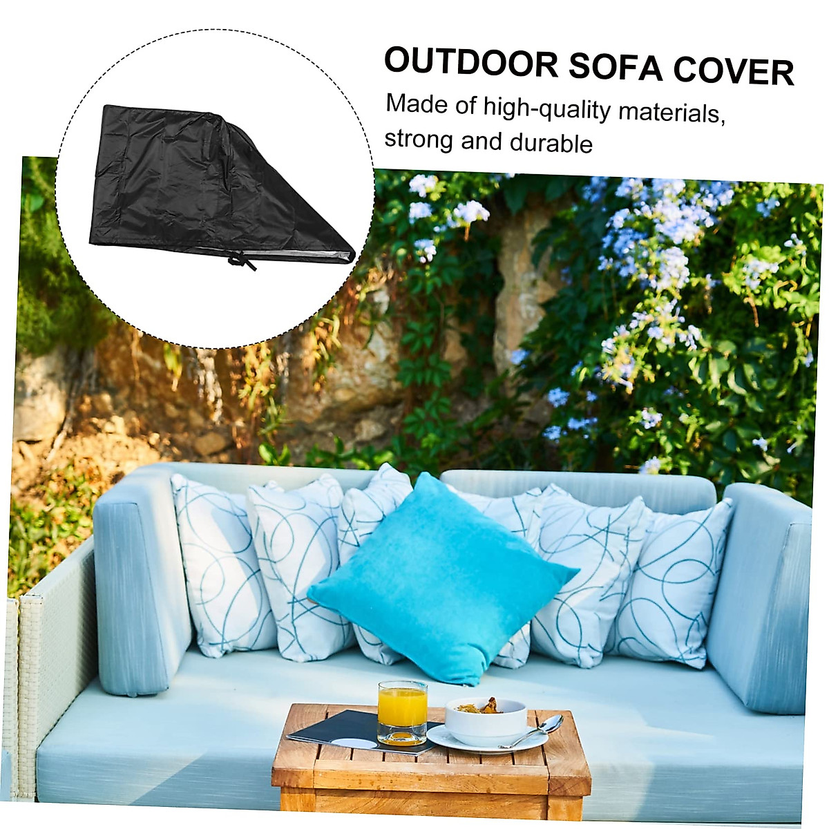 GANAZONO 2pcs outdoor furniture cover black chair covers sectional sofa covers black tablecloths outdoor tablecloths waterproof table cloths Oxford cloth air conditioning cover
