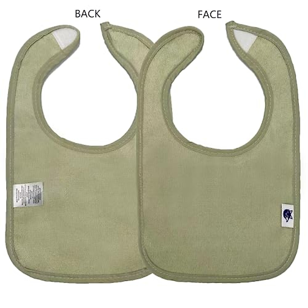 SPINFOX 10 Pack Waterproof Baby Bibs Unisex Cotton Terry Drool Bib, Solid Blank Infant Feeding Bibs, Newborn Bibs for Baby Girl and Boy - Neutral