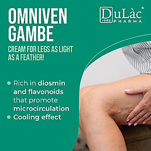 Dulàc - Varicose Veins Treatment for Legs, Cream for Circulation and Spider Veins, Cooling Effect Diosmin and Horse Chestnut Cream for Leg Swelling Relief - Omniven Gambe Relaxing Leg Cream 5.07 Fl Oz
