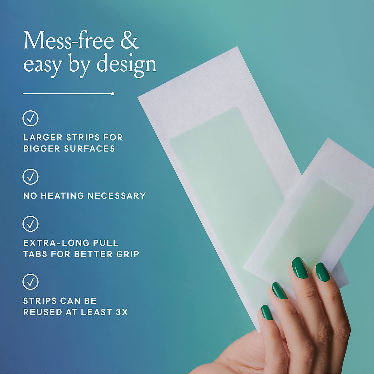 Billie Wax Kit - Body & Underarm - Easy & Convenient - No Heat - Made With Aloe & Avocado Oil - Vegan Soft-Gel - 36 wax strips - 6 post-wax serum wipes