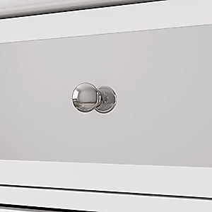 Homsee Buffet Sideboard Storage Cabinet with Mirror Doors, 3 Drawers & 6 Storage Compartments, Kitchen Cupboard Console Table for Hallway and Living Room, White (55.1”L x 15.7”W x 35.4”H)