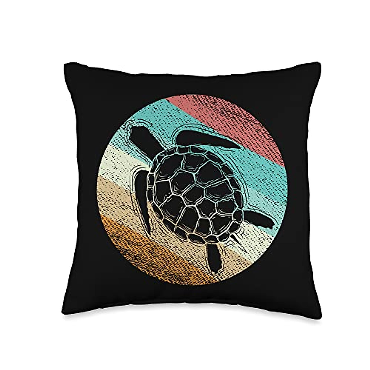 Turtle reptile dorsal carapace old Sauropsida Turtle Swimming in The Sea Throw Pillow, 16x16, Multicolor