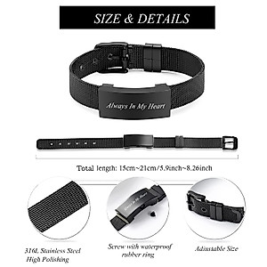 zeqingjw Adjustable Cremation Jewelry Urn Bracelet for Ashes Personalized Message Urn Bangle for Women Men Memorial Keepsake-Forever in My Heart