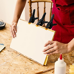 WOCTEC 3.5 Inches Small Spring Clamps, Pack of 10 Heavy Duty Plastic Clamps for Crafts and Woodworking- Backdrop Clamps for Pool Cover, Photography and Home Improvement