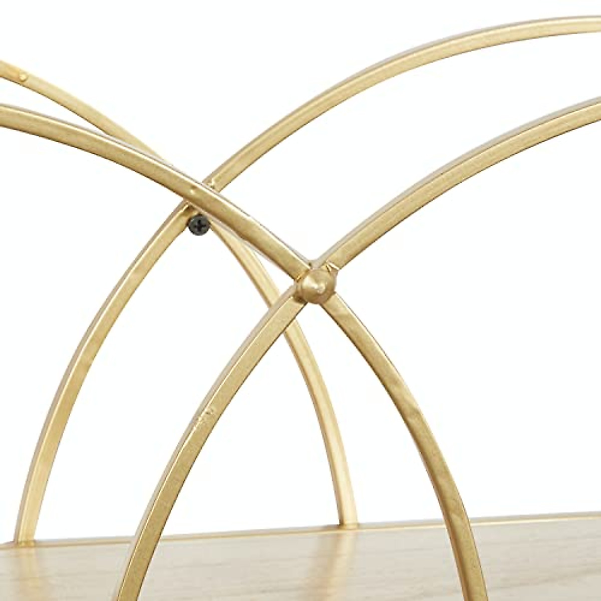 CosmoLiving by Cosmopolitan Metal Round 2 Shelf Wall Shelf, 30" x 6" x 18", Gold