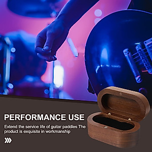 Guitar Display Case Guitar Pick Box Storage Wooden Guitar Picks Case Guitar Picks Holder Organizer Small Item Organizer for Bass Mandolin Banjo Ukulele Coffee Guitar Pick Case