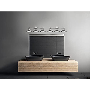 Design House 520312 Kimball Industrial Farmhouse 3-Light Indoor Bathroom Vanity Light with Metal Shades for Over the Mirror, Galvanized Paint