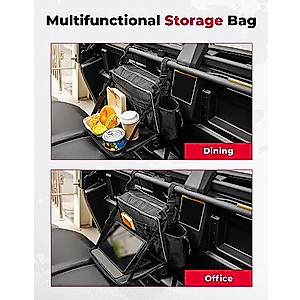 KEMIMOTO UTV Storage Bag Compatible with Pioneer 1000-6 RZR XP 1000 4 Can-Am Defender MAX Water-resistant Backseat Storage Bag 1680D Oxford cloth Backseat Organizers