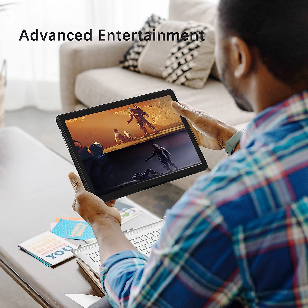 YUMKEM Tablet 10.1 inch, 4GB RAM 64GB Storage, Android 11 Go, 10 inch Android Tablets, 1280 X 800 IPS HD Display, Large Battery, Dual Camera, WiFi Only, Black