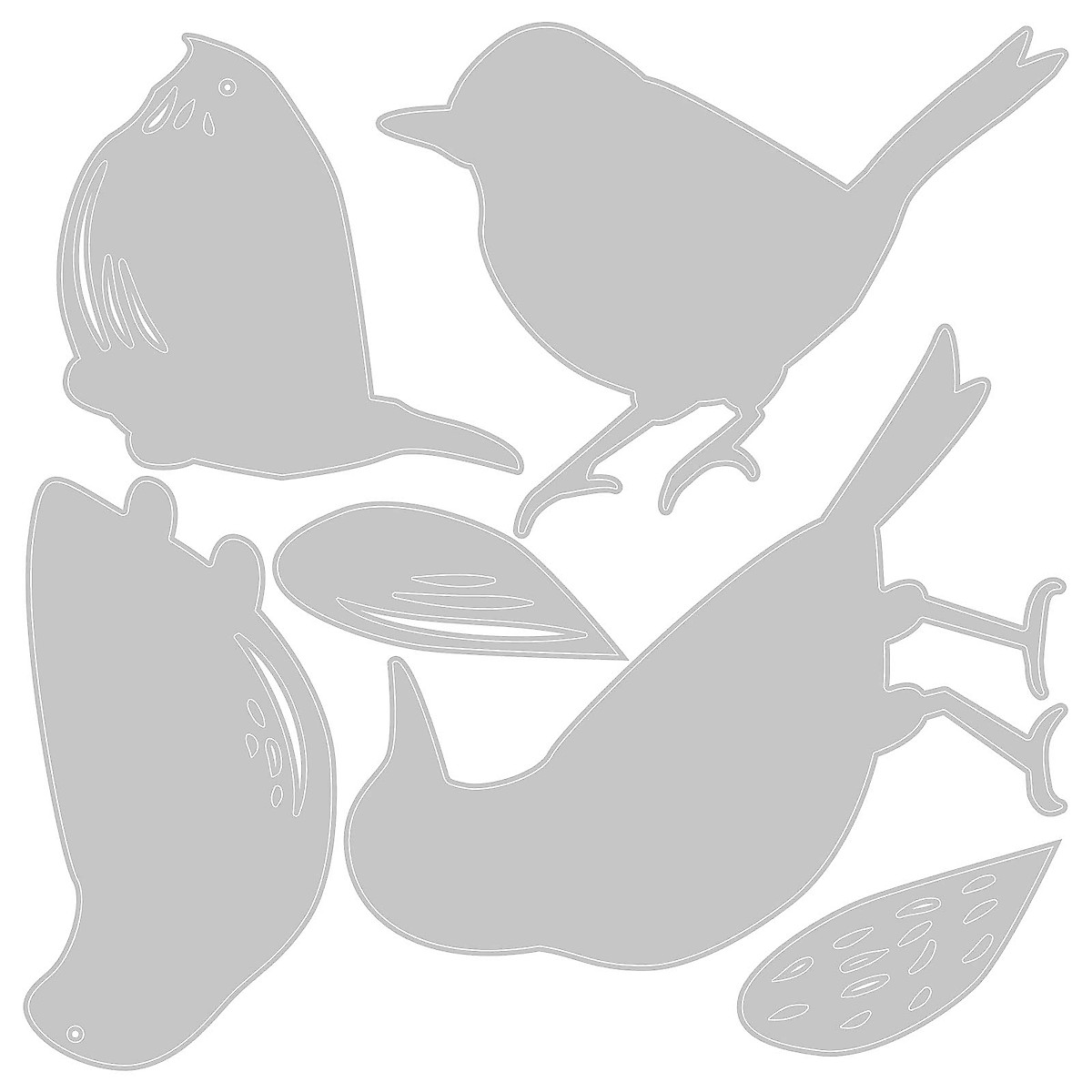 Sizzix Thinlits Die Set 6 Pack , Feathered Friends by Tim Holtz Cutting dies, Multicolor