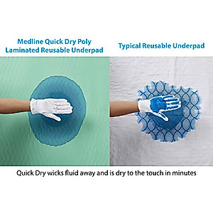 Medline Quick Dry Washable Underpads, Large Bed Pads 34x36, Use For Incontinence Pads, Potty Training Pads, Pet Pads, 3 Pack