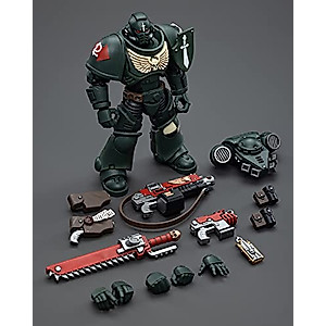Pipigirl JoyToy Warhammer 40K Space Marine Genuine License 1/18 Soldier, Dark Angels Intercessors, 4inch Models Space Marines Action Figures Kits (Sergeant Rakiel)