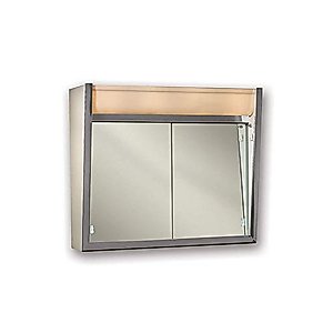 Jensen 124LP Ensign 2-Door Medicine Cabinet, Stainless Steel, 24-Inch by 23-Inch