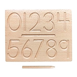 Mfumyy Montessori Alphabet Number Tracing Boards Double Sided Wooden Learn to Write ABC 123 Board Writing Practice Board for Kids Preschool Educational Toy,Homeschool Supplies (ABC+123 Board)