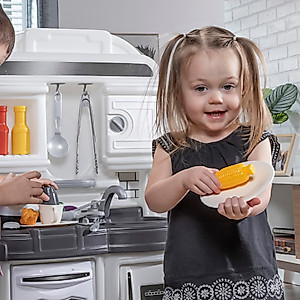 Step2 Quaint Kitchen for Kids, Play Kitchen Set, Toddlers 2+ Years Old, 20 Piece Pretend Play Pots and Pans Toy Accessories, Easy to Assemble, White