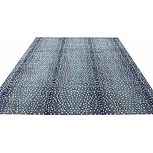Wallard Design Antelope Cheetah Blue Animal Contemporary Handmade 100% Woolen Area Rugs & Carpets (6'x9')