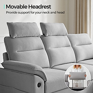 Sectional Sofa Couch, 3 Seat Small Couch with 2 USB Ports and Storage Pockets, Easy to Clean, Modern Small Sofa for Small Spaces, Living Room, Apartment, Gray